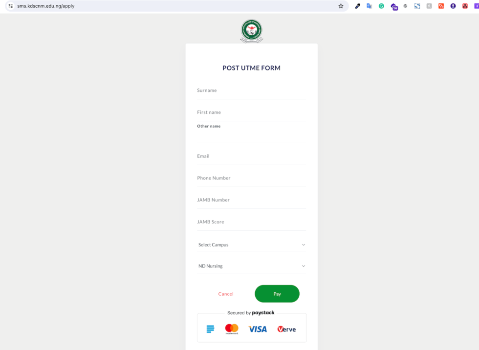 POST UTME Application Guideline » Kaduna State College of Nursing ...